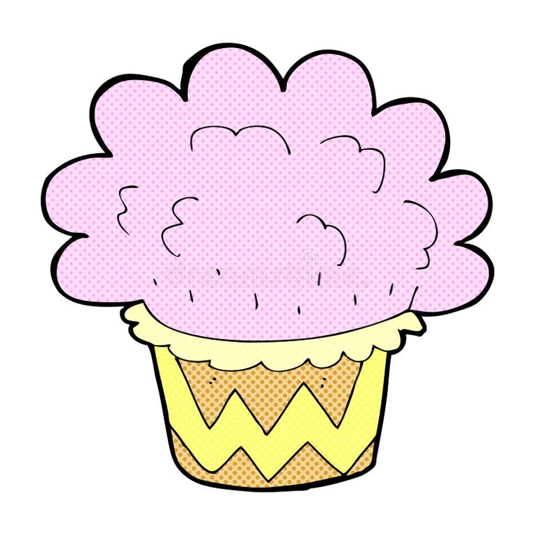Comic cartoon cupcake stock illustration. Illustration of character ...