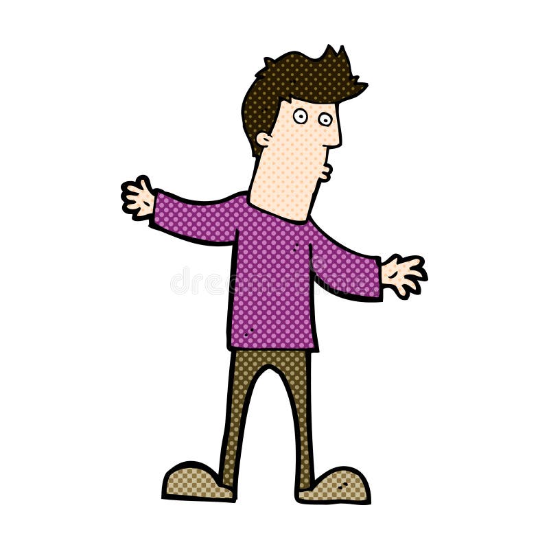 Comic cartoon curious man stock illustration. Illustration of silly ...