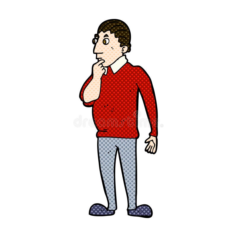 Comic cartoon curious man stock illustration. Illustration of character ...