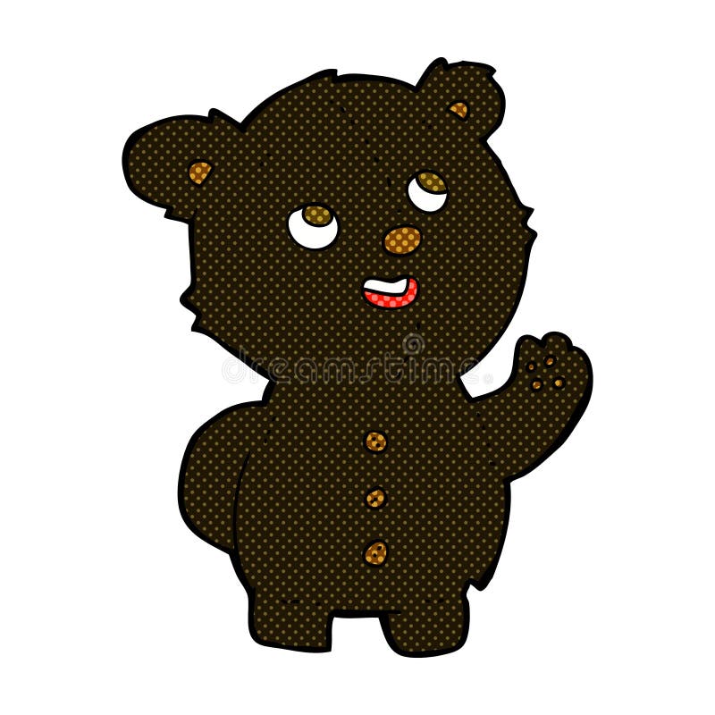 Comic Cartoon Cute Black Bear Cub Stock Illustration - Illustration of ...