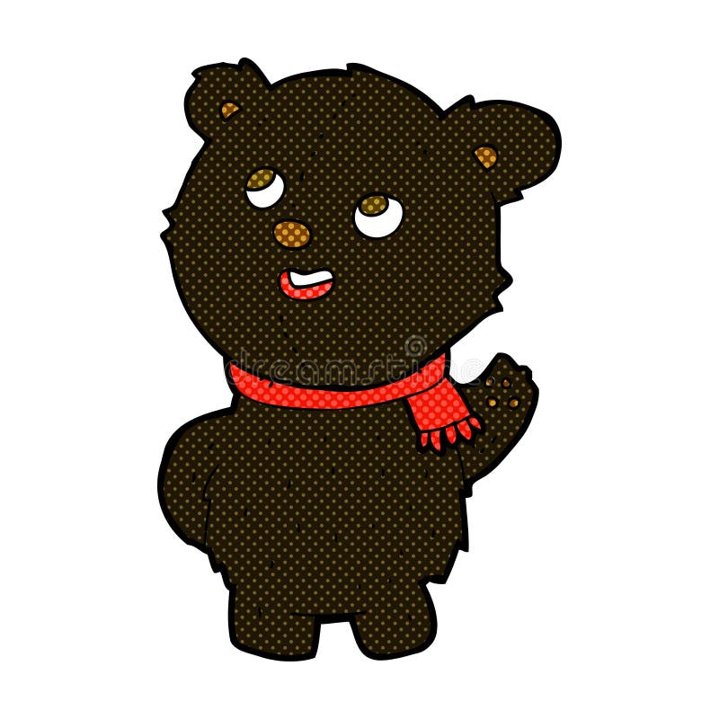 Cute Black Bear Comic Cartoon Stock Illustration - Illustration of ...