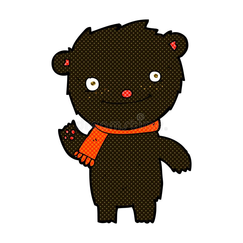 Comic Cartoon Cute Black Bear Stock Illustration - Illustration of ...