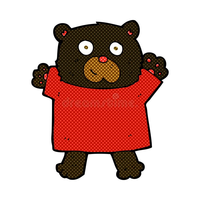 Comic Cartoon Cute Black Bear Stock Illustration - Illustration of cute ...
