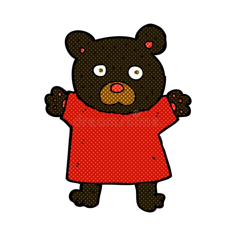 Comic Cartoon Cute Black Bear Stock Illustration - Illustration of ...