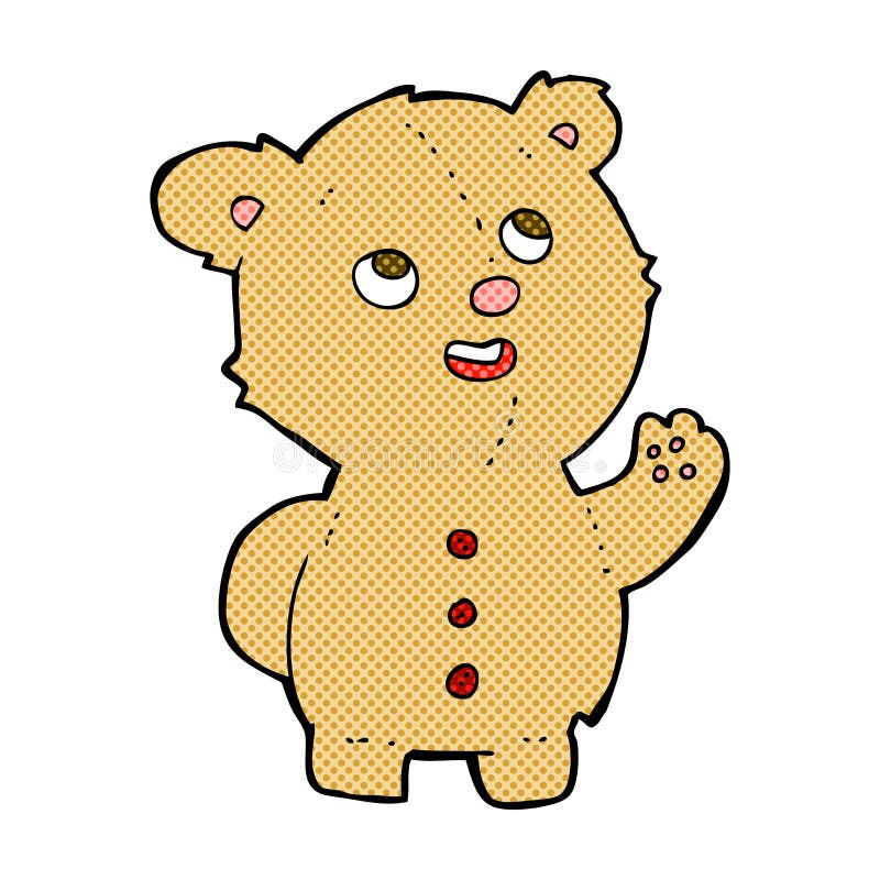 Comic Cartoon Cute Teddy Bear Stock Illustration - Illustration of ...