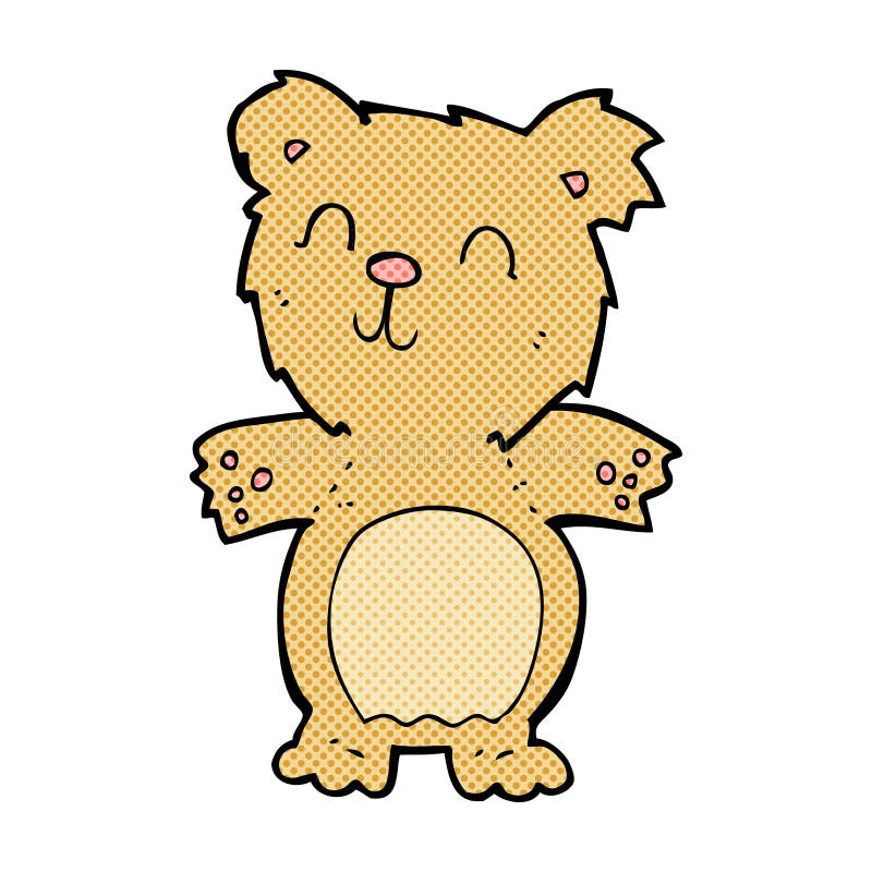 Comic Cartoon Cute Teddy Bear Stock Illustration - Illustration of ...