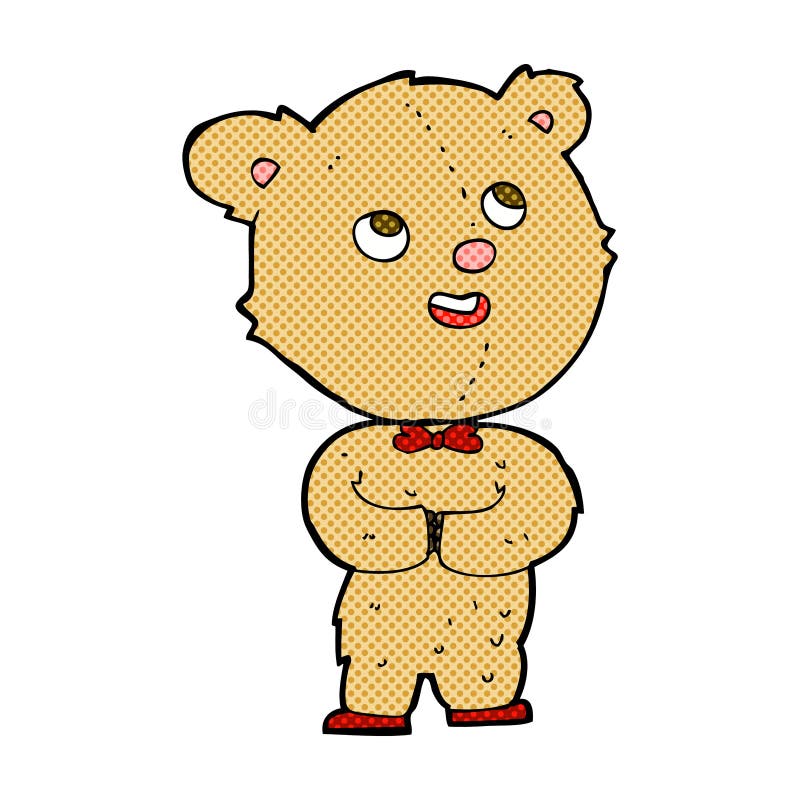 Comic Cartoon Cute Teddy Bear Stock Illustration - Illustration of ...