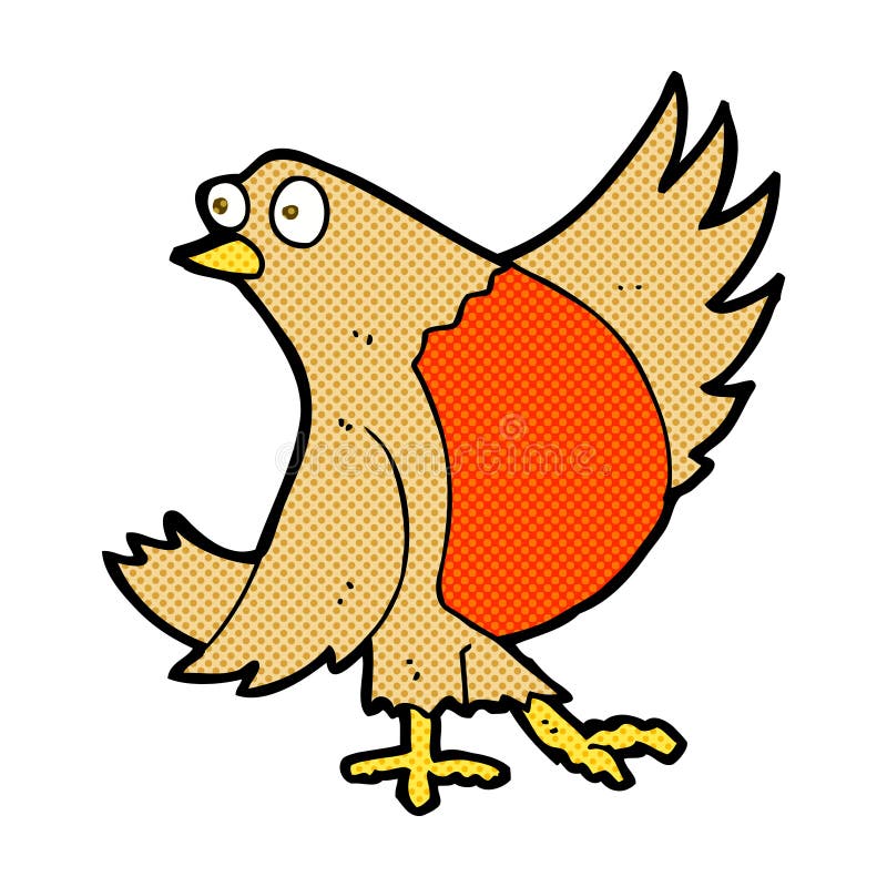 Comic Cartoon Dancing Robin Stock Illustration - Illustration of xmas ...