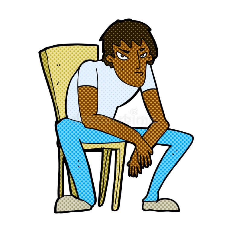 Comic cartoon dejected man stock illustration. Illustration of bored ...