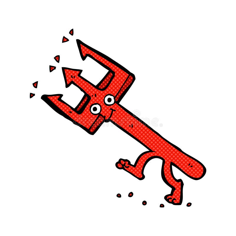 Comic cartoon devil fork stock illustration. Illustration of book ...