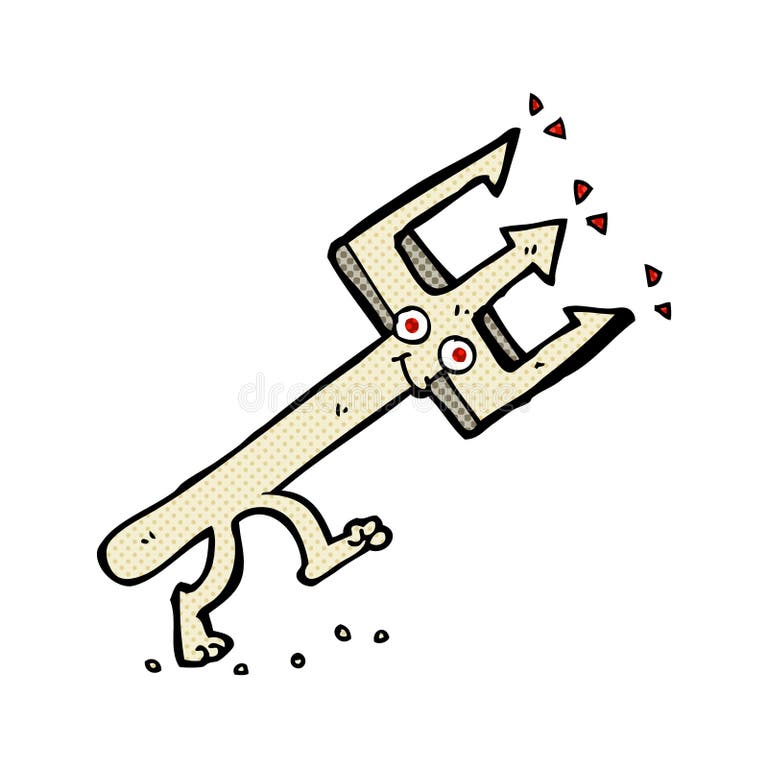 Comic cartoon devil fork stock illustration. Illustration of devil ...