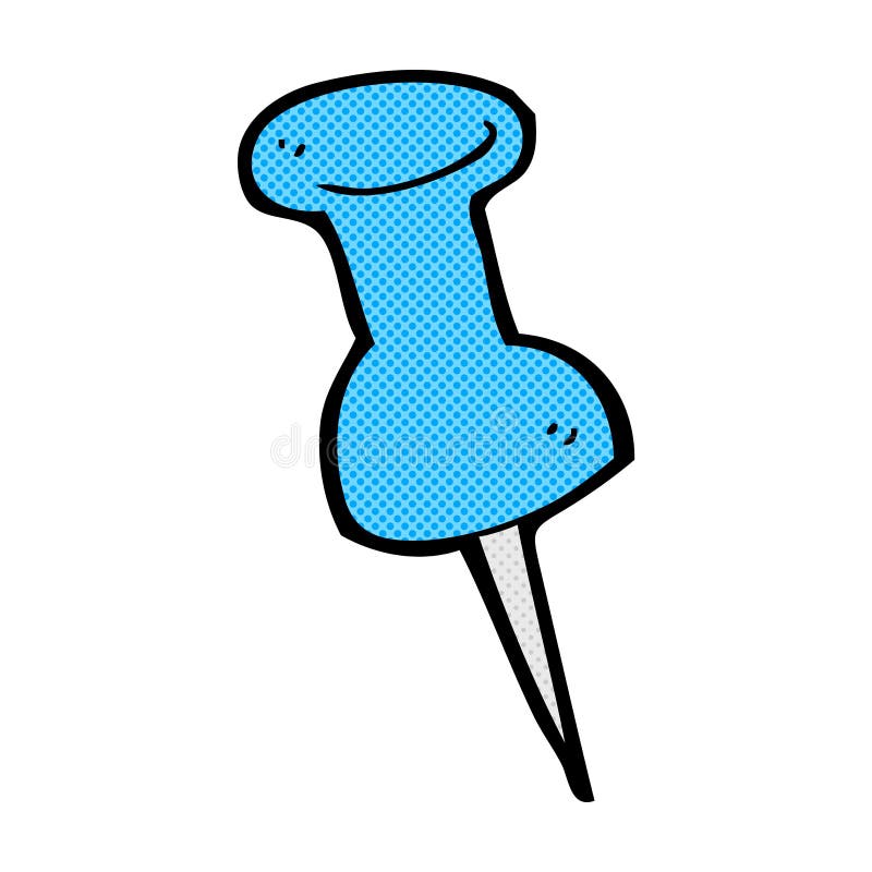 Comic cartoon drawing pin stock illustration. Illustration of drawing ...
