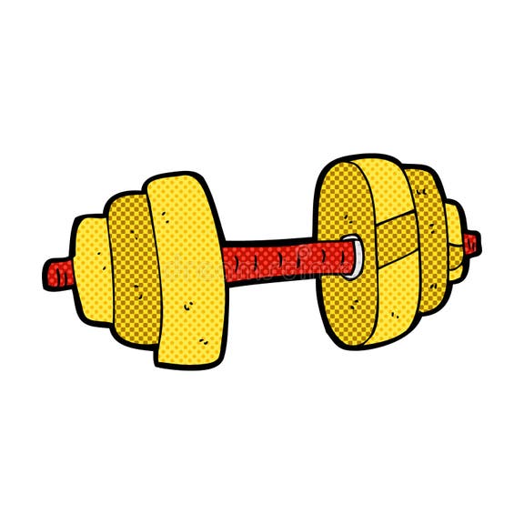 Comic cartoon dumbbell stock illustration. Illustration of hand - 52956471