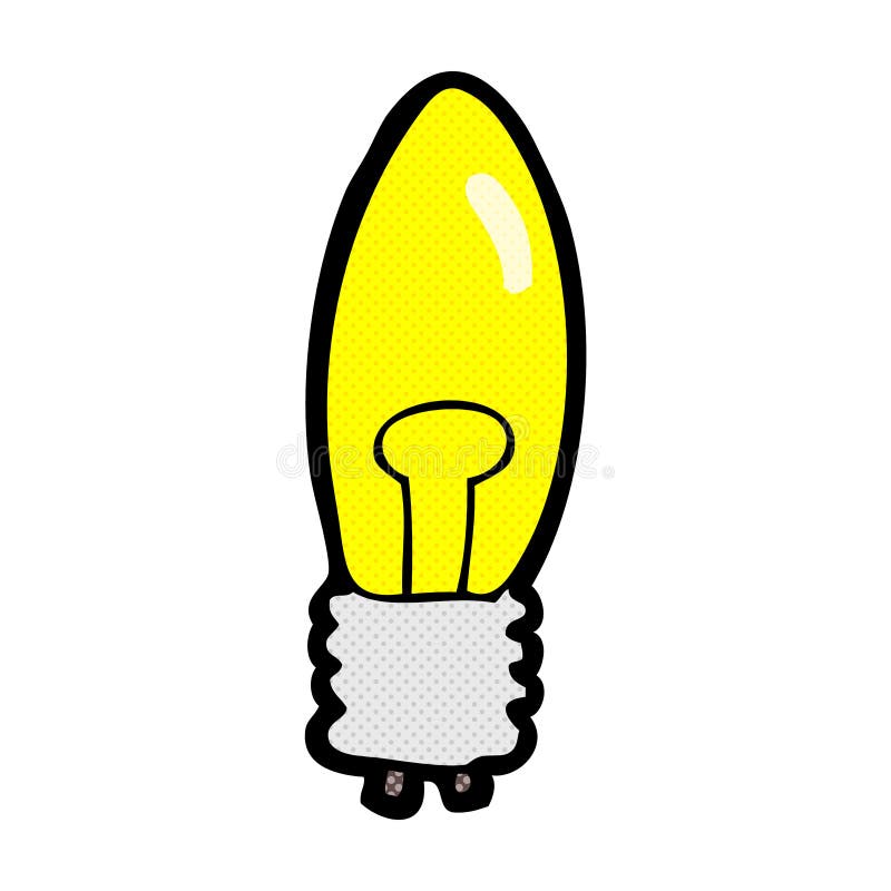 Comic Cartoon Electric Light Bulb Stock Illustration - Illustration of ...
