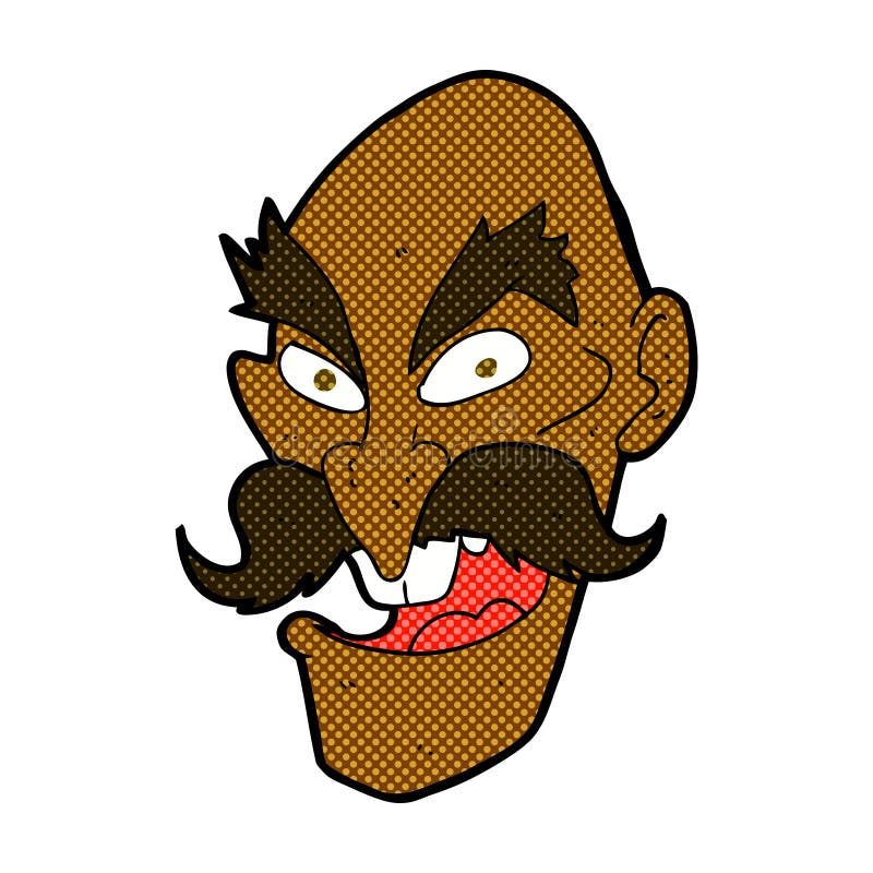 Comic Cartoon Evil Old Man Face Stock Illustration - Illustration of ...