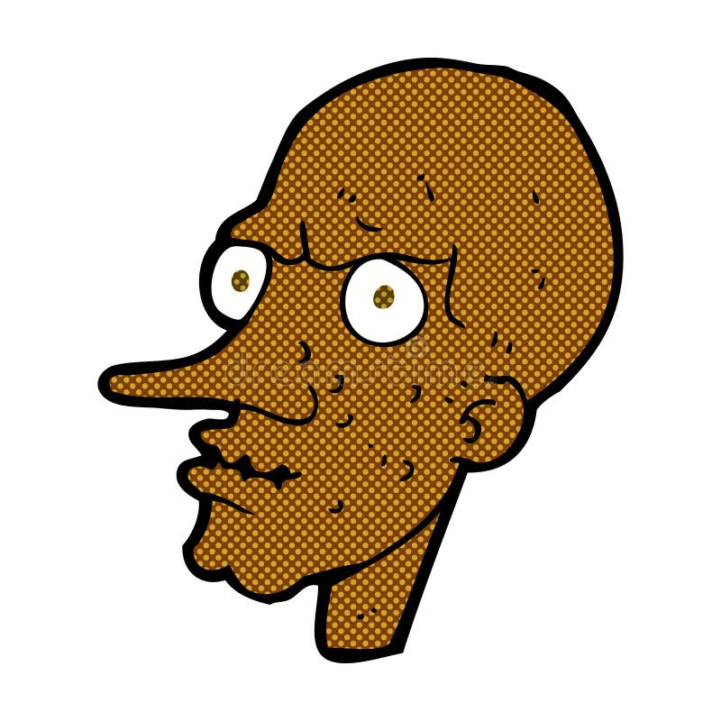 Comic cartoon evil old man stock illustration. Illustration of silly ...