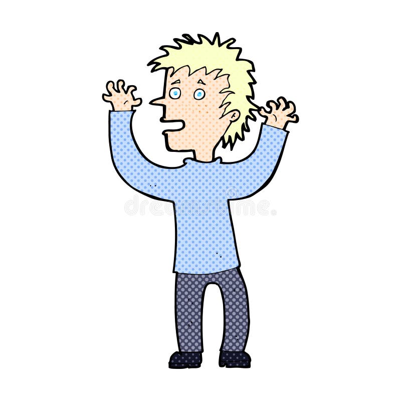 Comic cartoon excited boy stock illustration. Illustration of character ...
