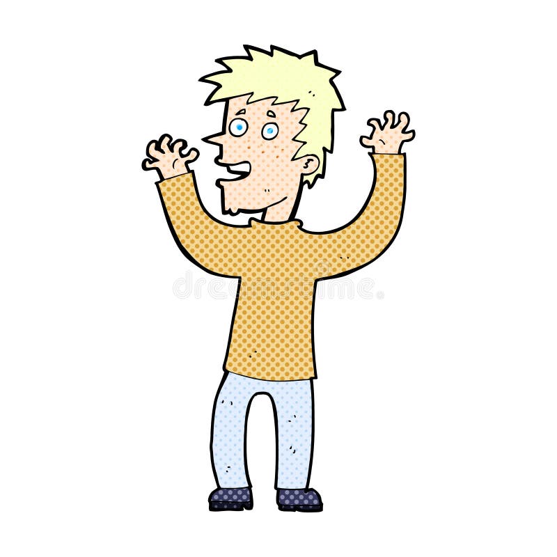 Comic cartoon excited man stock illustration. Illustration of funny ...