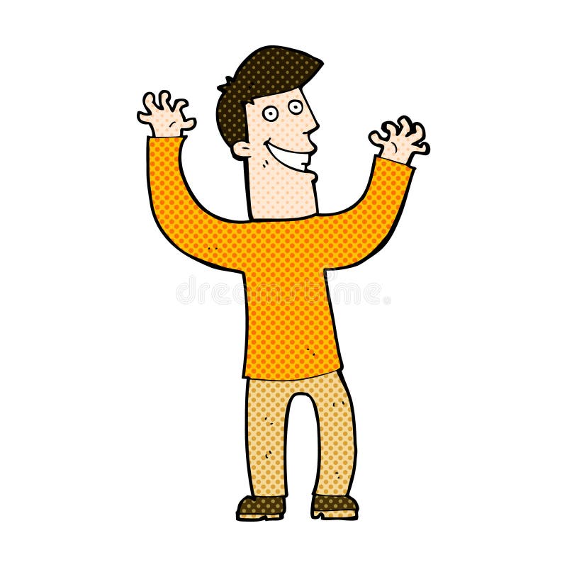 Comic cartoon excited man stock illustration. Illustration of character ...