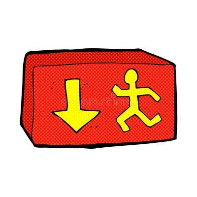 Comic cartoon exit sign stock illustration. Illustration of funny ...