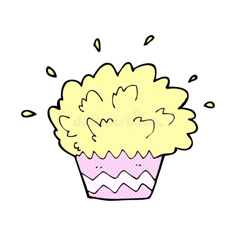 Comic Cartoon Exploding Cupcake Stock Illustration - Illustration of ...