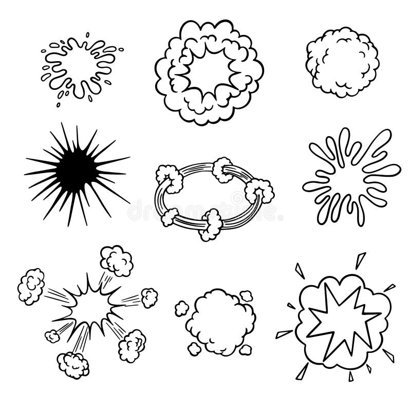 Comic Cartoon Explosions Set Stock Vector - Illustration of design ...