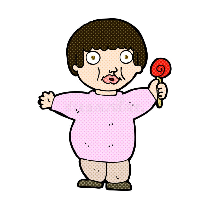Comic cartoon fat child stock illustration. Illustration of funny ...
