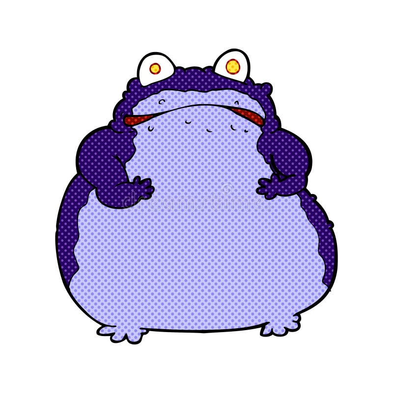 Comic cartoon fat frog stock illustration. Illustration of quirky ...