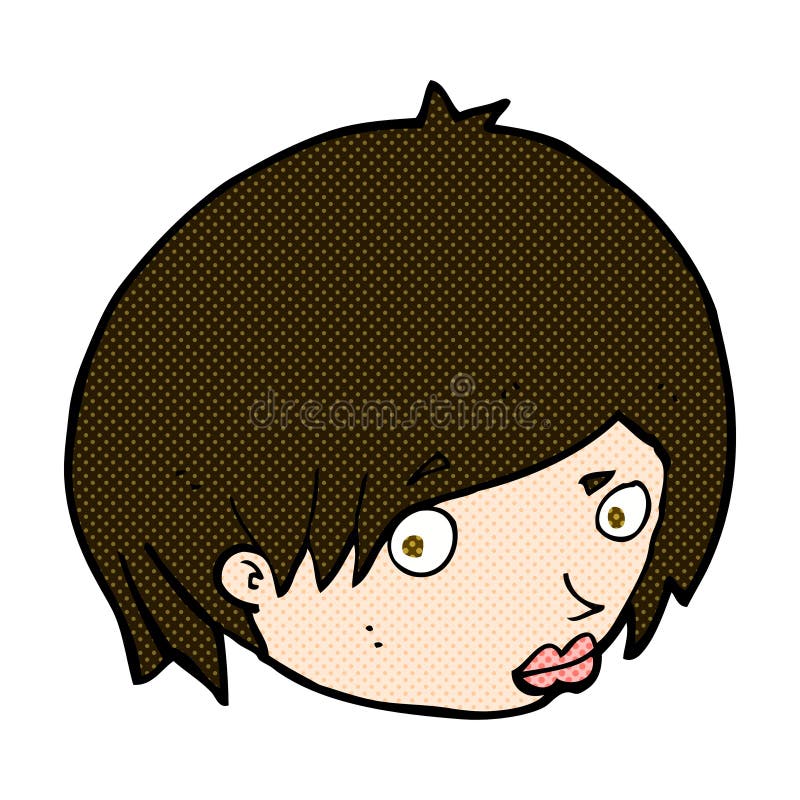 Comic Cartoon Female Face with Raised Eyebrow Stock Illustration ...