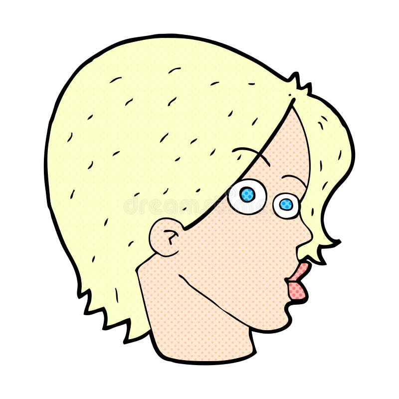 Comic cartoon female face stock illustration. Illustration of comic ...