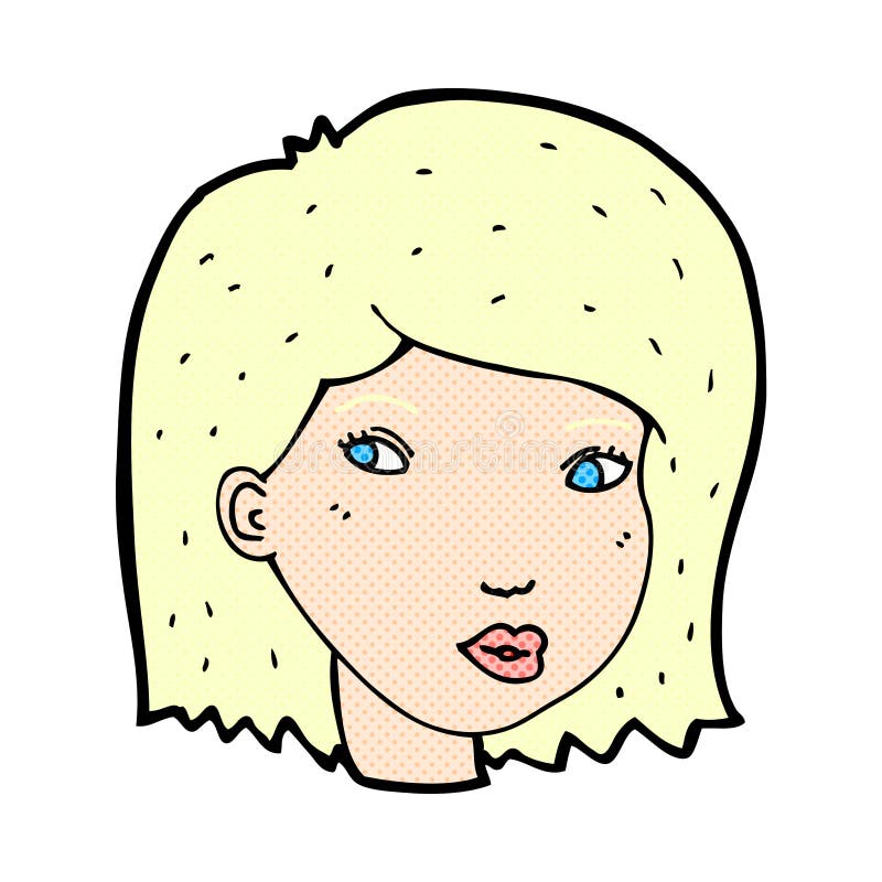 Comic cartoon female face stock illustration. Illustration of style ...