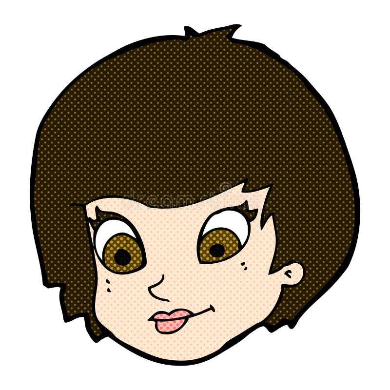 Comic cartoon female face stock illustration. Illustration of style ...