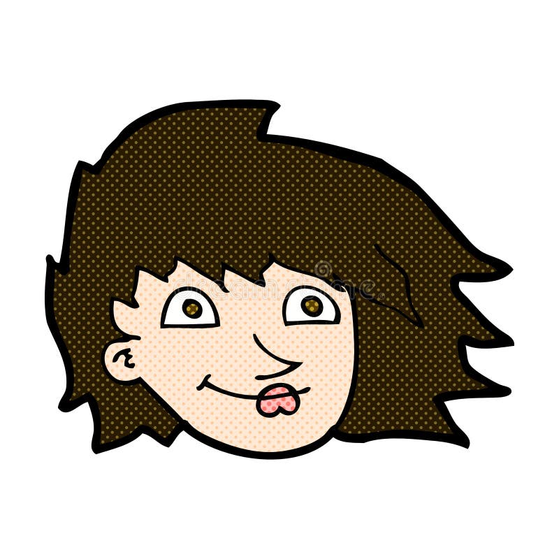 Comic cartoon female face stock illustration. Illustration of comic ...