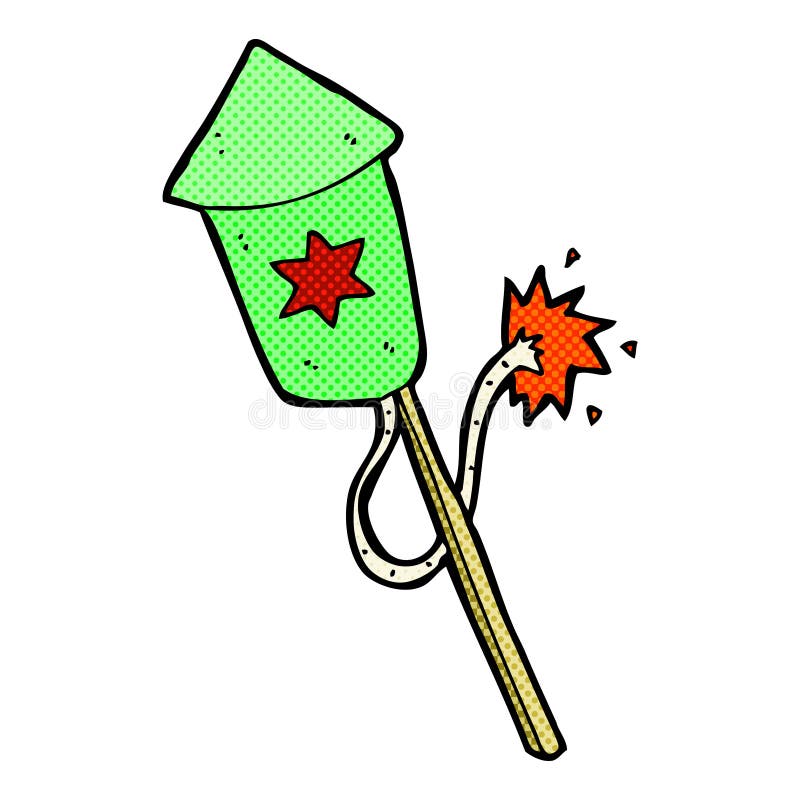 Comic Cartoon Firework with Burning Fuse Stock Illustration ...