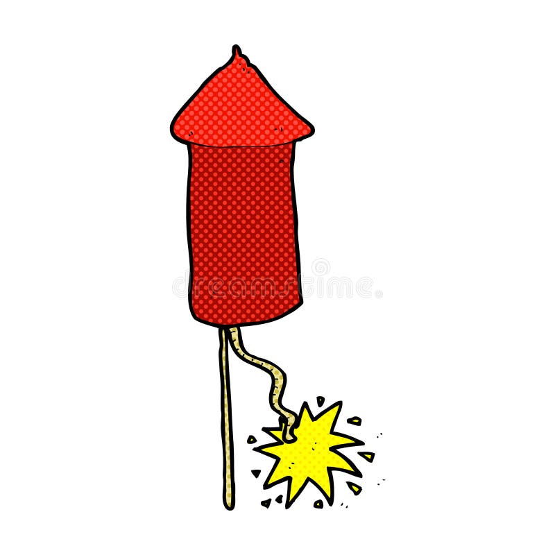 Comic cartoon firework stock illustration. Illustration of retro - 52918547
