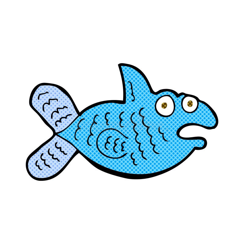 Comic cartoon fish stock illustration. Illustration of happy - 52879478