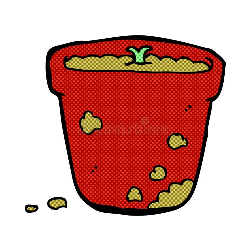 Comic cartoon flower pot stock illustration. Illustration of flower ...