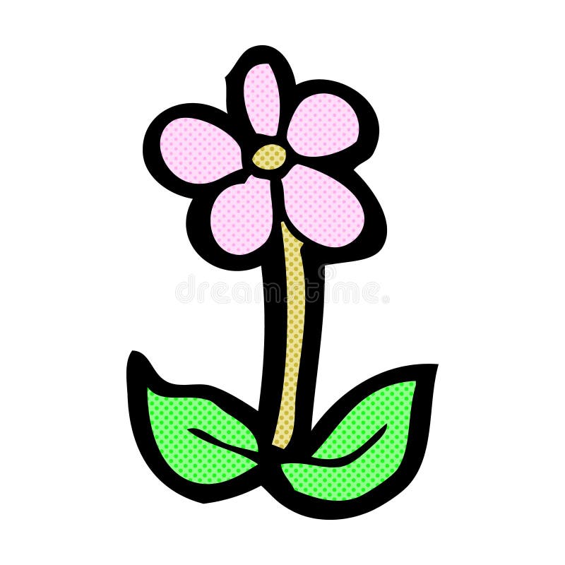 Comic cartoon flower stock illustration. Illustration of comic - 52917279