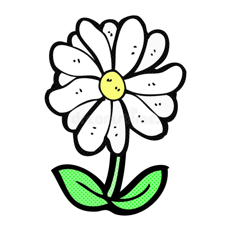 Comic Cartoon Flower Symbol Stock Illustration - Illustration of hand ...