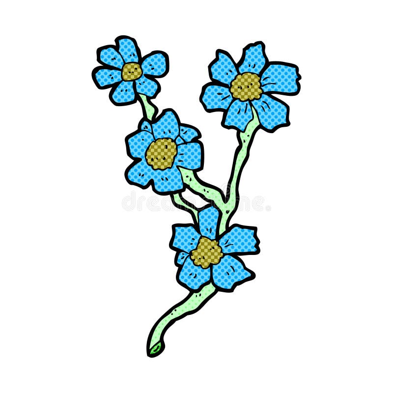 Comic cartoon flowers stock illustration. Illustration of character ...
