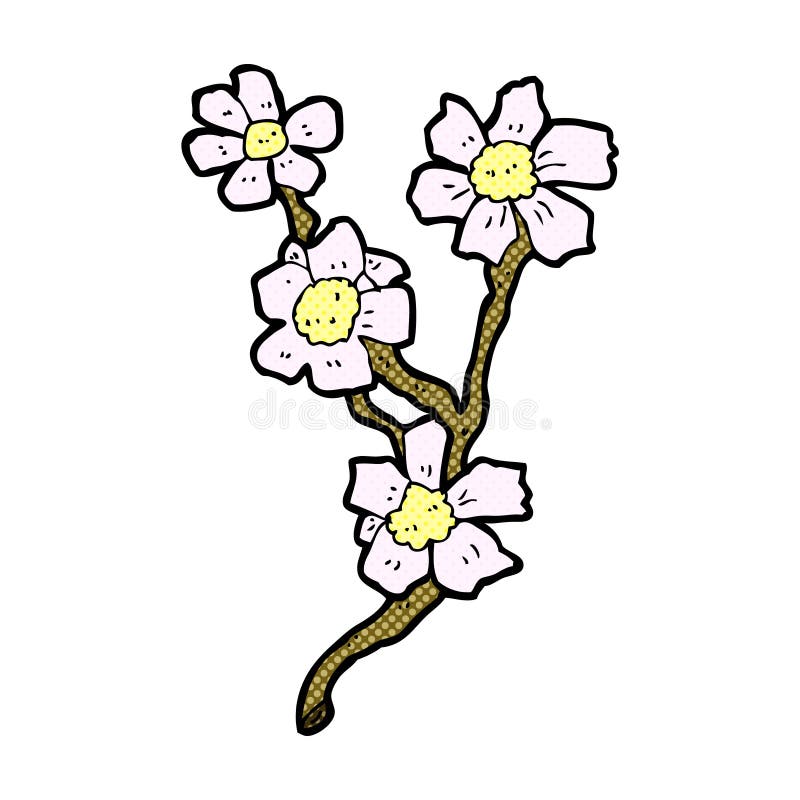Comic cartoon flowers stock illustration. Illustration of clip - 52921295