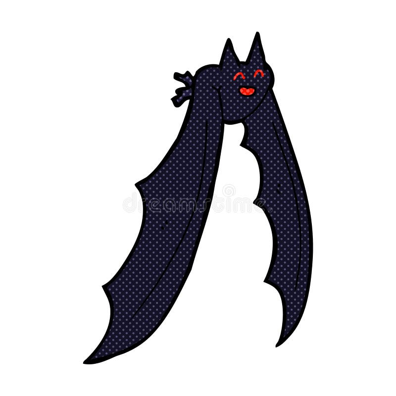 Comic cartoon flying bat stock illustration. Illustration of book ...