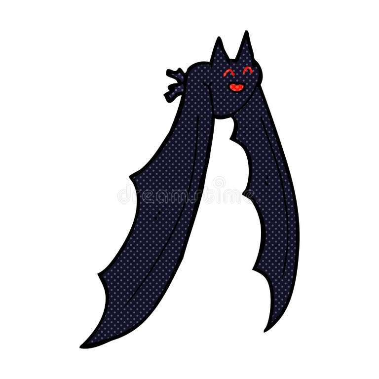 Comic cartoon flying bat stock illustration. Illustration of book ...