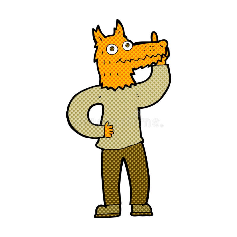 Comic Cartoon Fox Man with Idea Stock Illustration - Illustration of ...