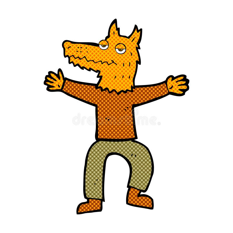 Comic cartoon fox man stock illustration. Illustration of drawing ...