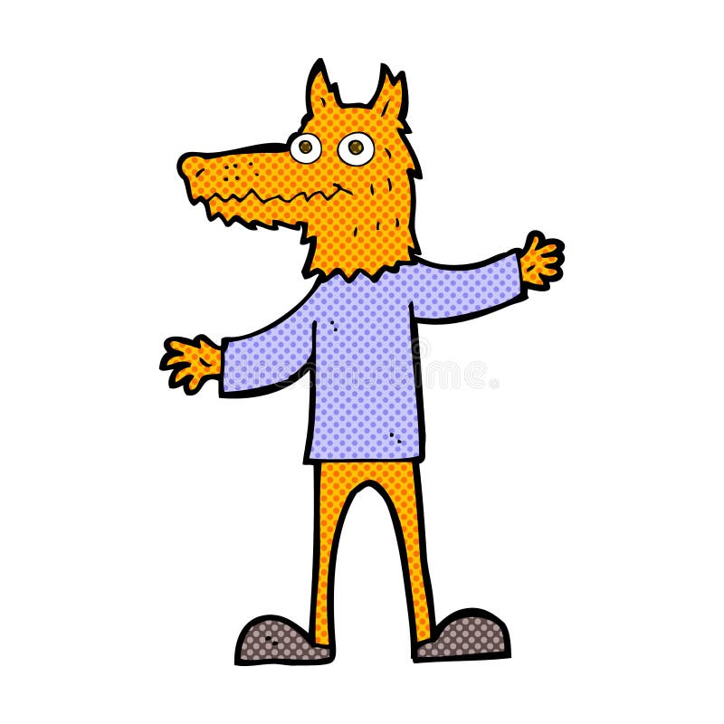 Comic cartoon fox man stock illustration. Illustration of character ...