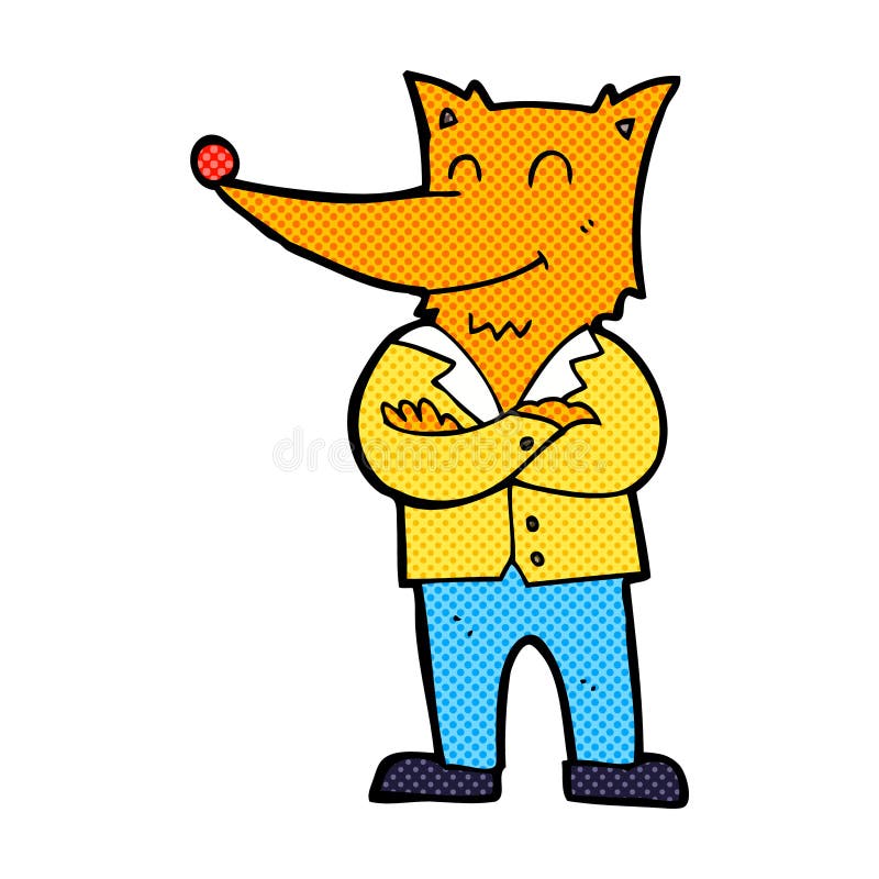 Comic cartoon fox in shirt stock illustration. Illustration of comic ...