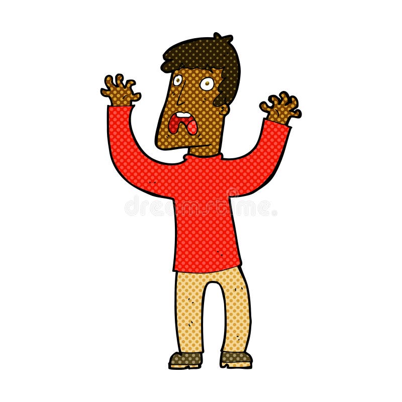 Comic Cartoon Frightened Man Stock Illustration - Illustration of ...