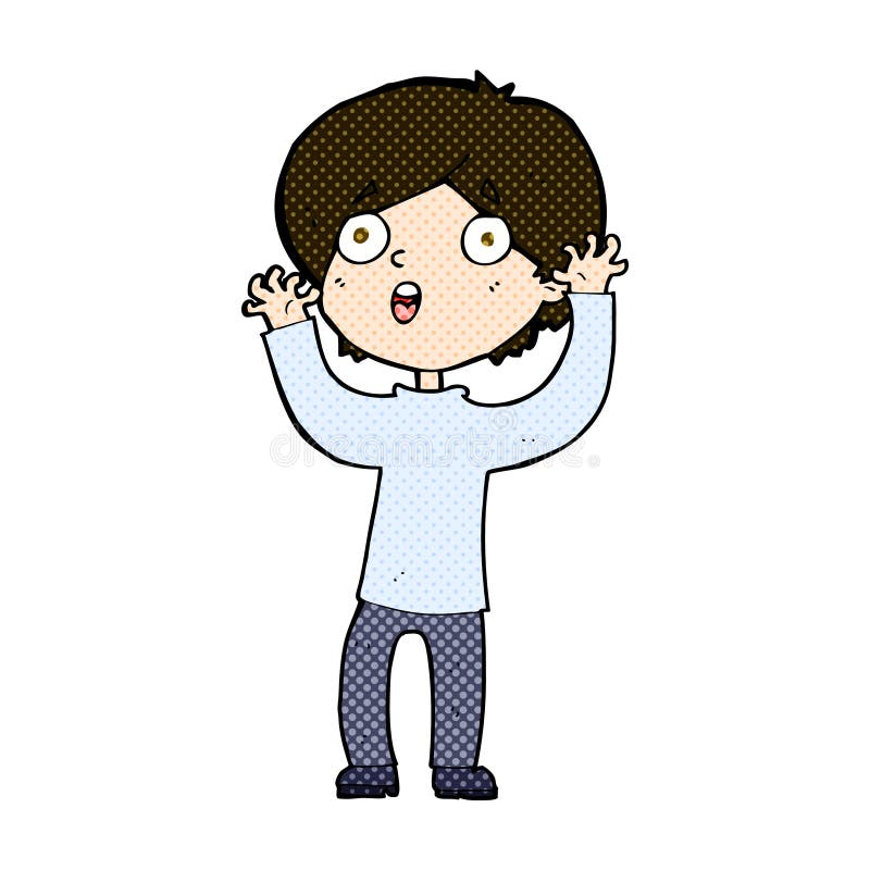 Comic Cartoon Frightened Man Stock Illustration - Illustration of ...