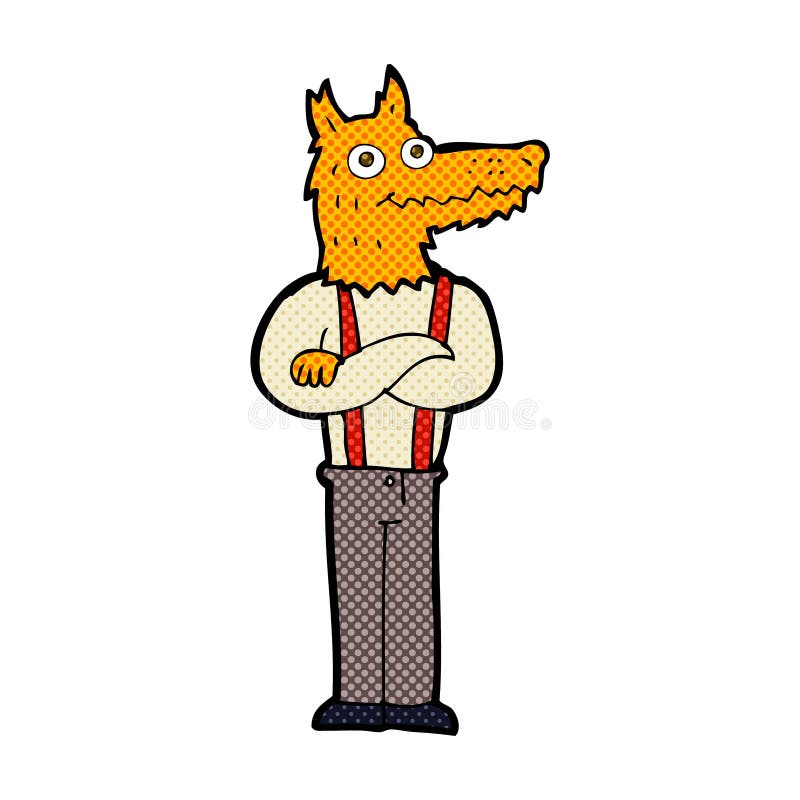Comic cartoon funny fox stock illustration. Illustration of doodle ...
